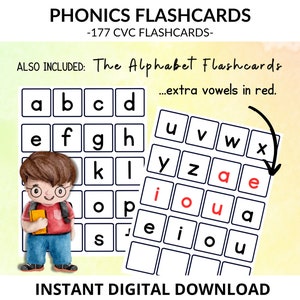 Phonics, CVC Word Flashcards, Consonant Vowel Consonant, Spelling ...