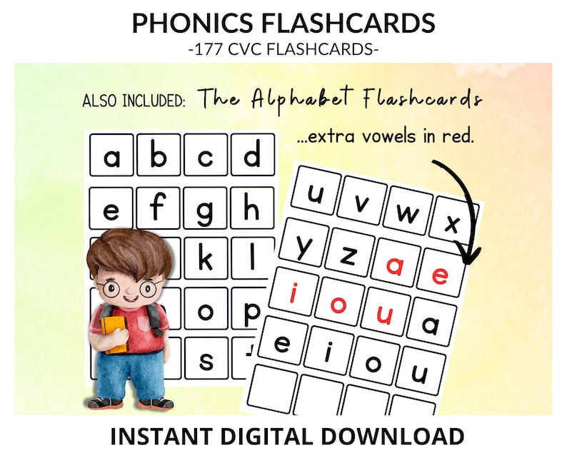 Phonics, CVC Word Flashcards, Consonant Vowel Consonant, Spelling ...