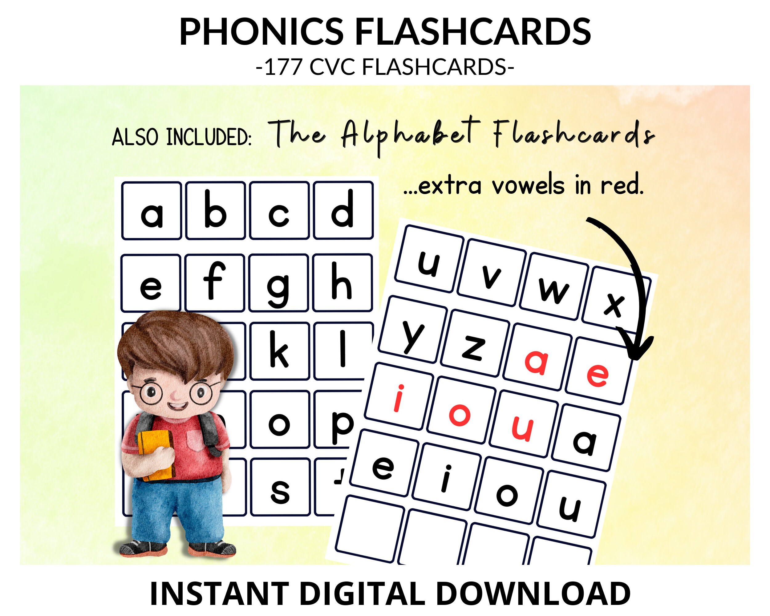 Phonics, CVC Word Flashcards, Consonant Vowel Consonant, Spelling ...