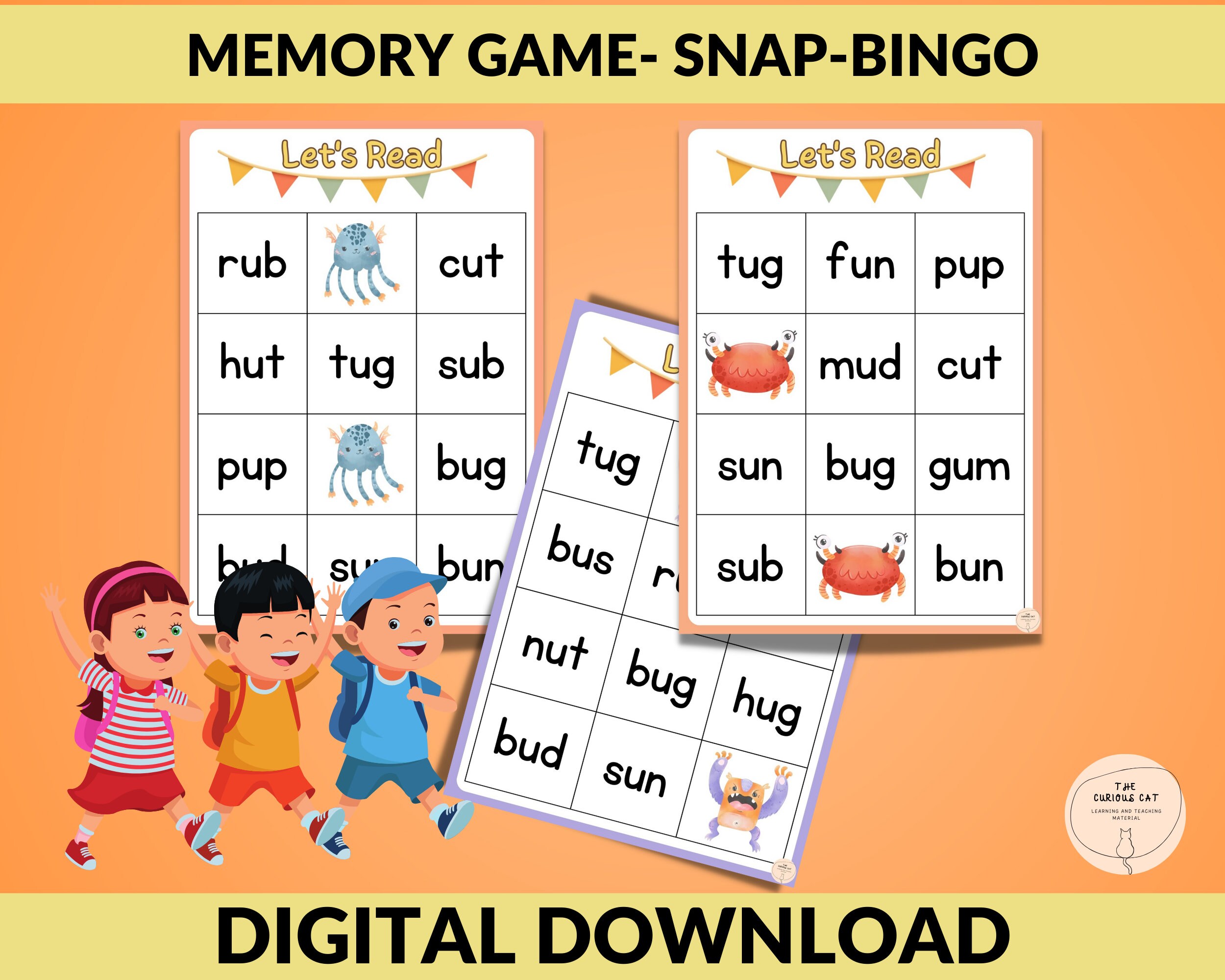 Phonics CVC for Kindergarten, Daycare Literacy CVC Bingo and Card Games ...