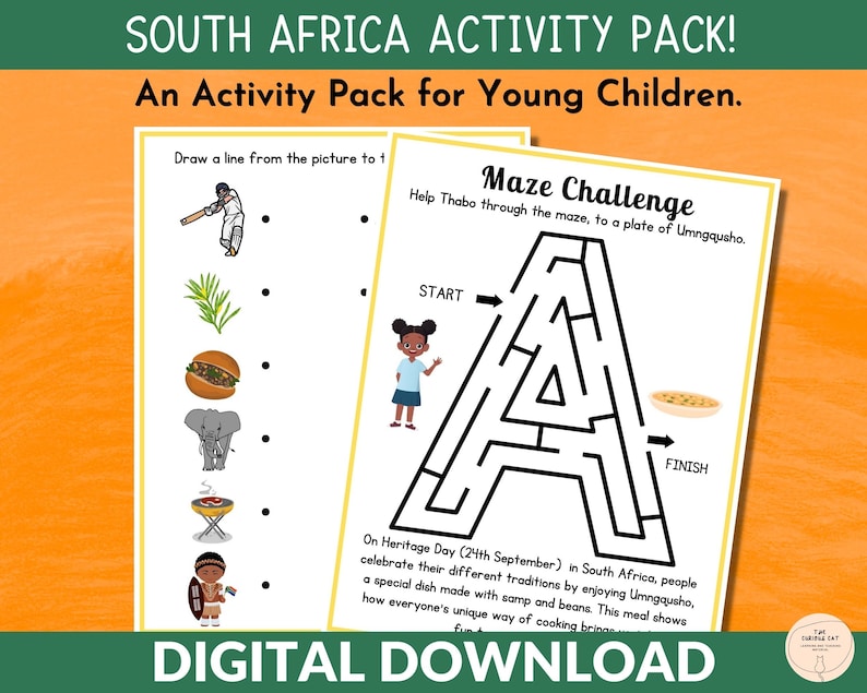 Printable South Africa Kids Activity Pack Travel Worksheets Activities ...