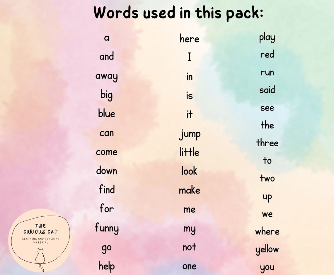 Kindergarten Sight Words, Dolch Sight Words, Spelling and Writing High ...
