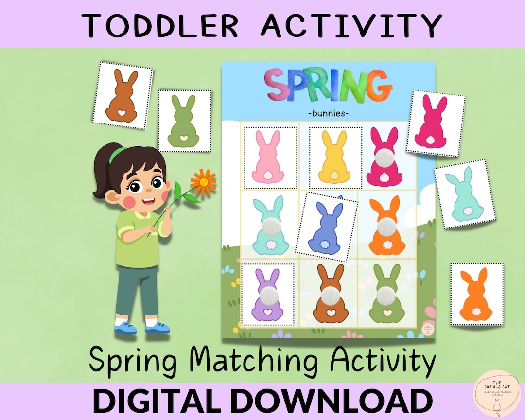Toddler Activity, Sorting & Matching Game, Homeschool Spring Sorting ...