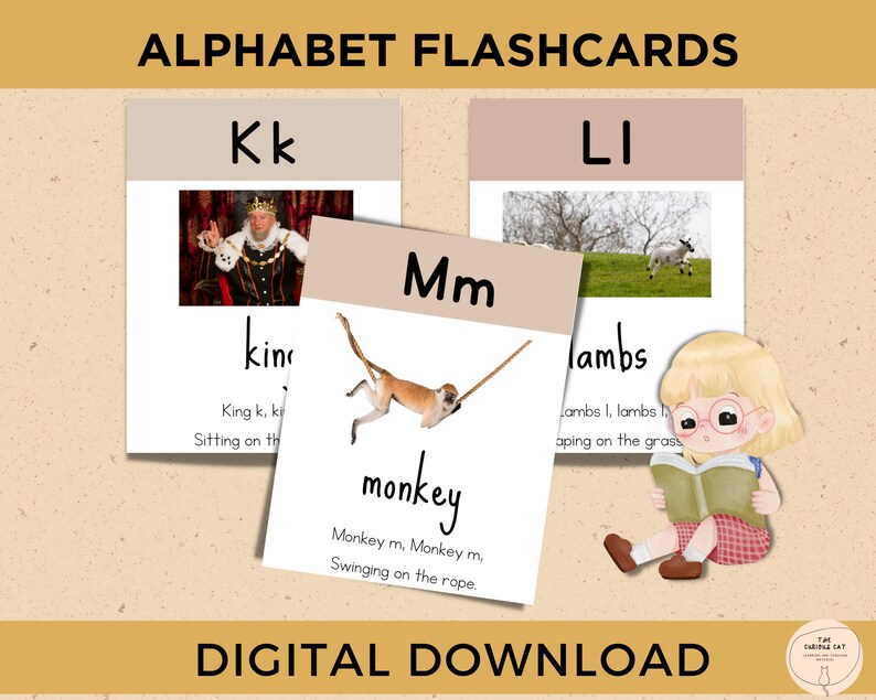 Alphabet Cards for Toddlers, Phonics Flashcards, Posters for Pre-school ...