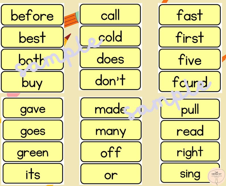 2nd Grade Sight Words, Dolch Sight Words Flashcards, Wordlists ...