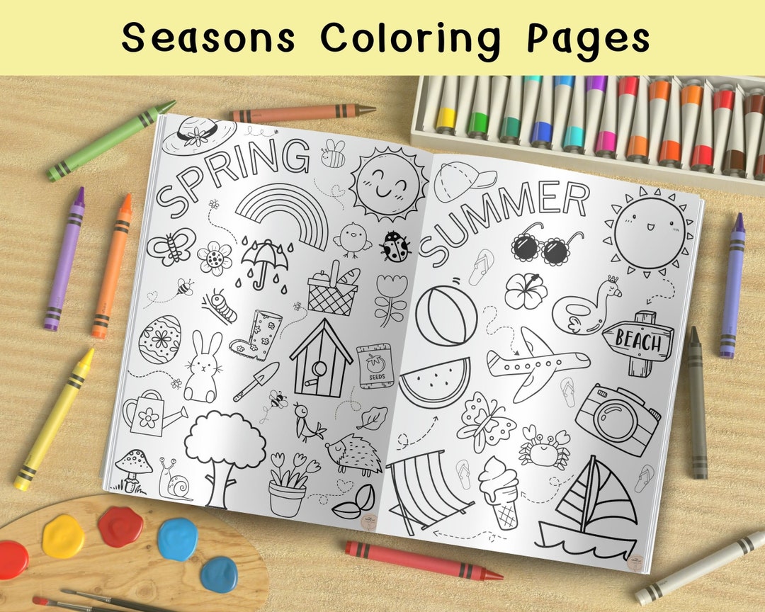 Seasons Coloring Pages Learn the Seasons for Kindergarten Coloring ...