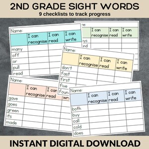 2nd Grade Sight Words Flashcards | Dolch Word Lists & Checklists ...