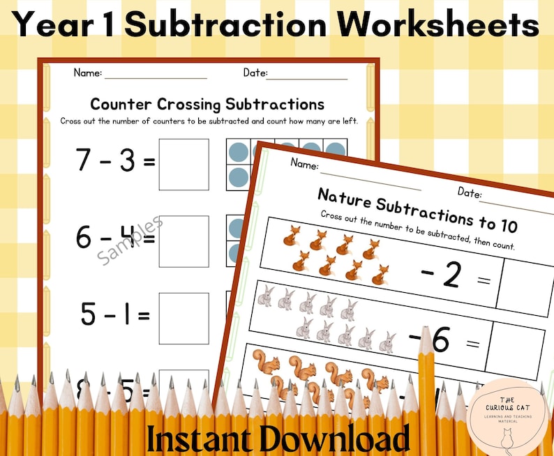 Bundle Subtraction Printables for Year 1/ Subtraction - Etsy