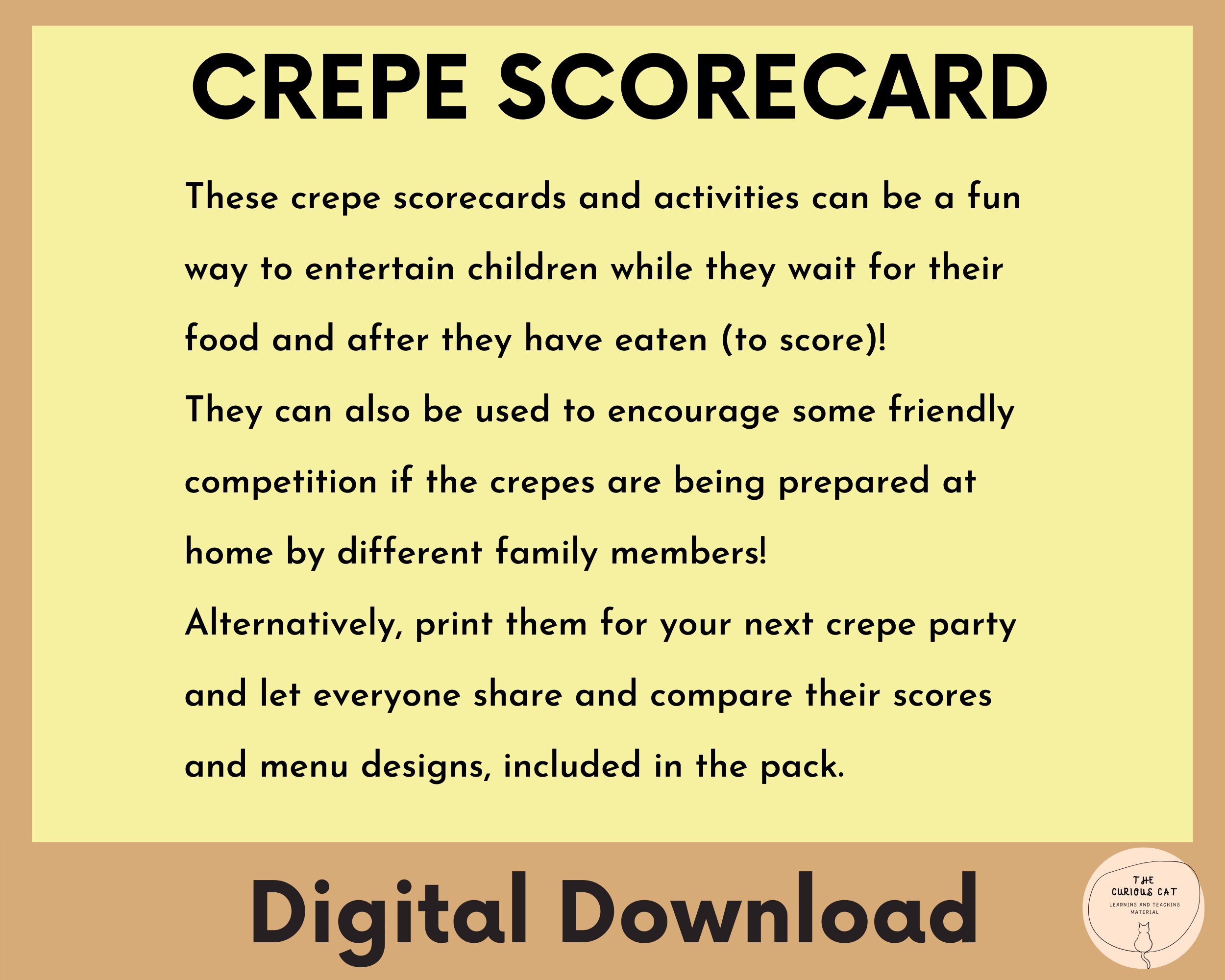 Kids Worksheet, Crepe Rating Activity, Pajama Party Activity Idea ...