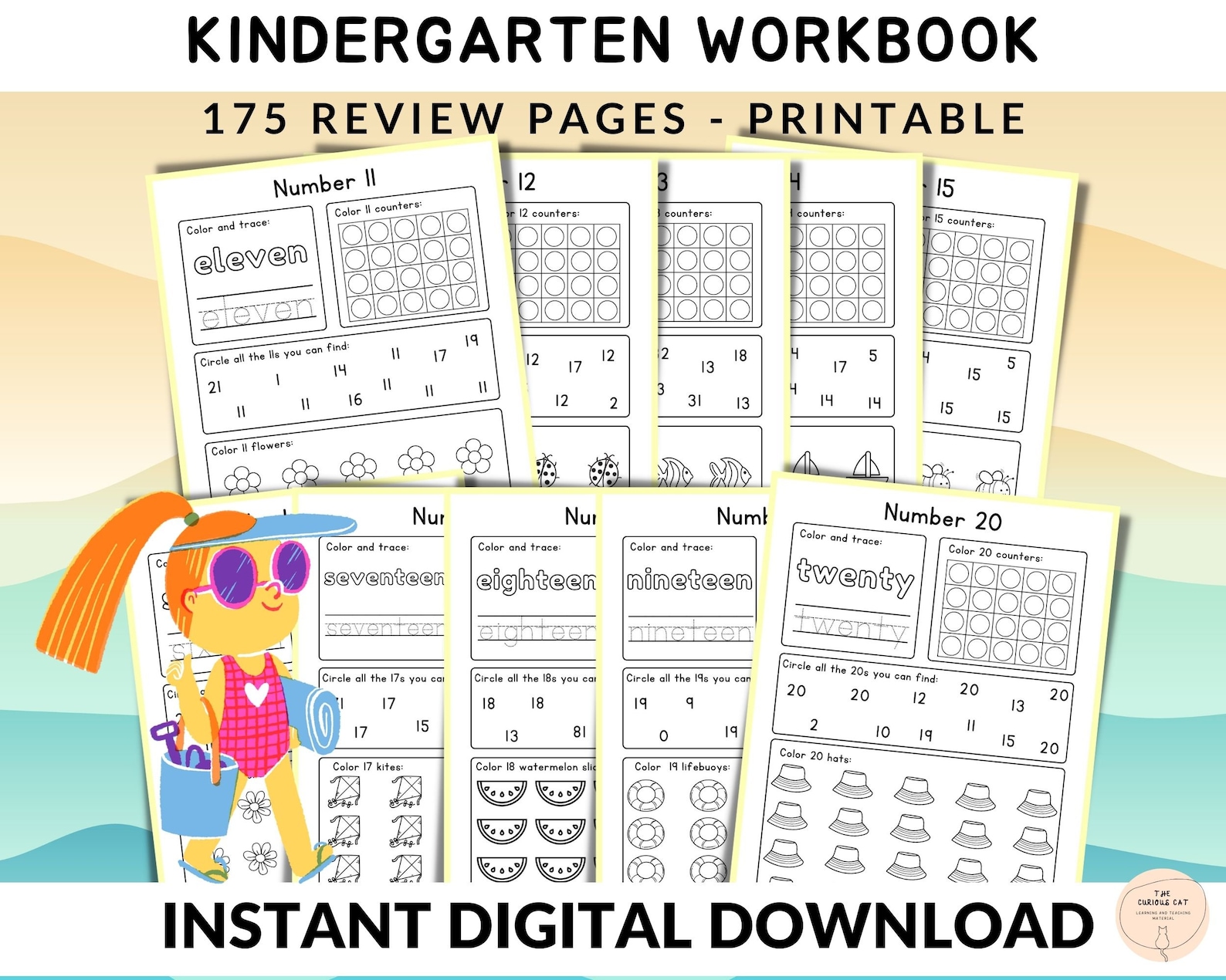 Printable Kindergarten Summer Workbook, Educational Activities for ...