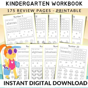Printable Kindergarten Summer Workbook, Educational Activities for ...