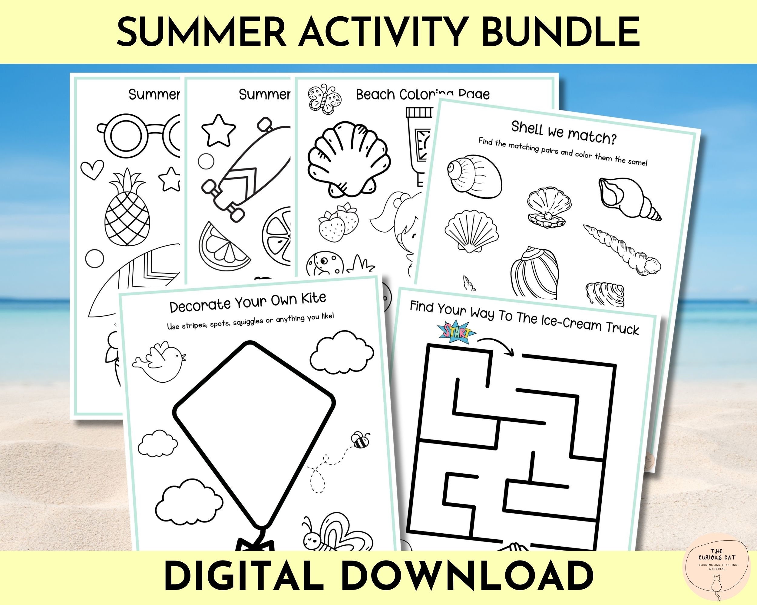 Summer Printable Activity Bundle, Summer Kids Activities, Kids ...