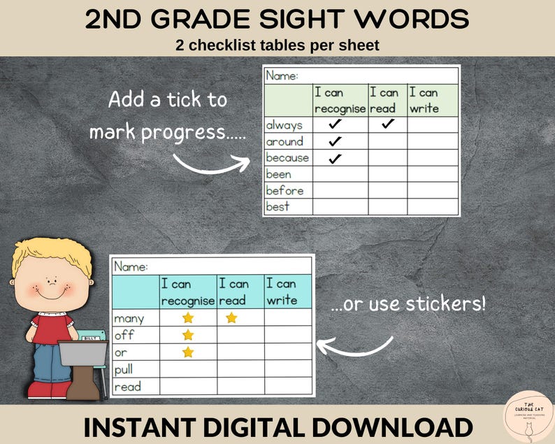 2nd Grade Sight Words Flashcards | Dolch Word Lists & Checklists ...