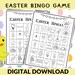 30 Easter Bingo Cards Outline Black & White Printable Classroom Game ...