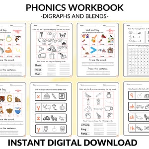 Phonics Worksheets for 2nd Grade, Spelling, Digraphs and Blends ...
