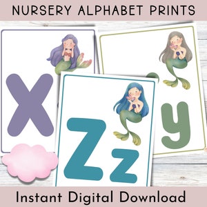 Alphabet Posters, Nursery Decor, Educational Wall Art Printable, ABC ...