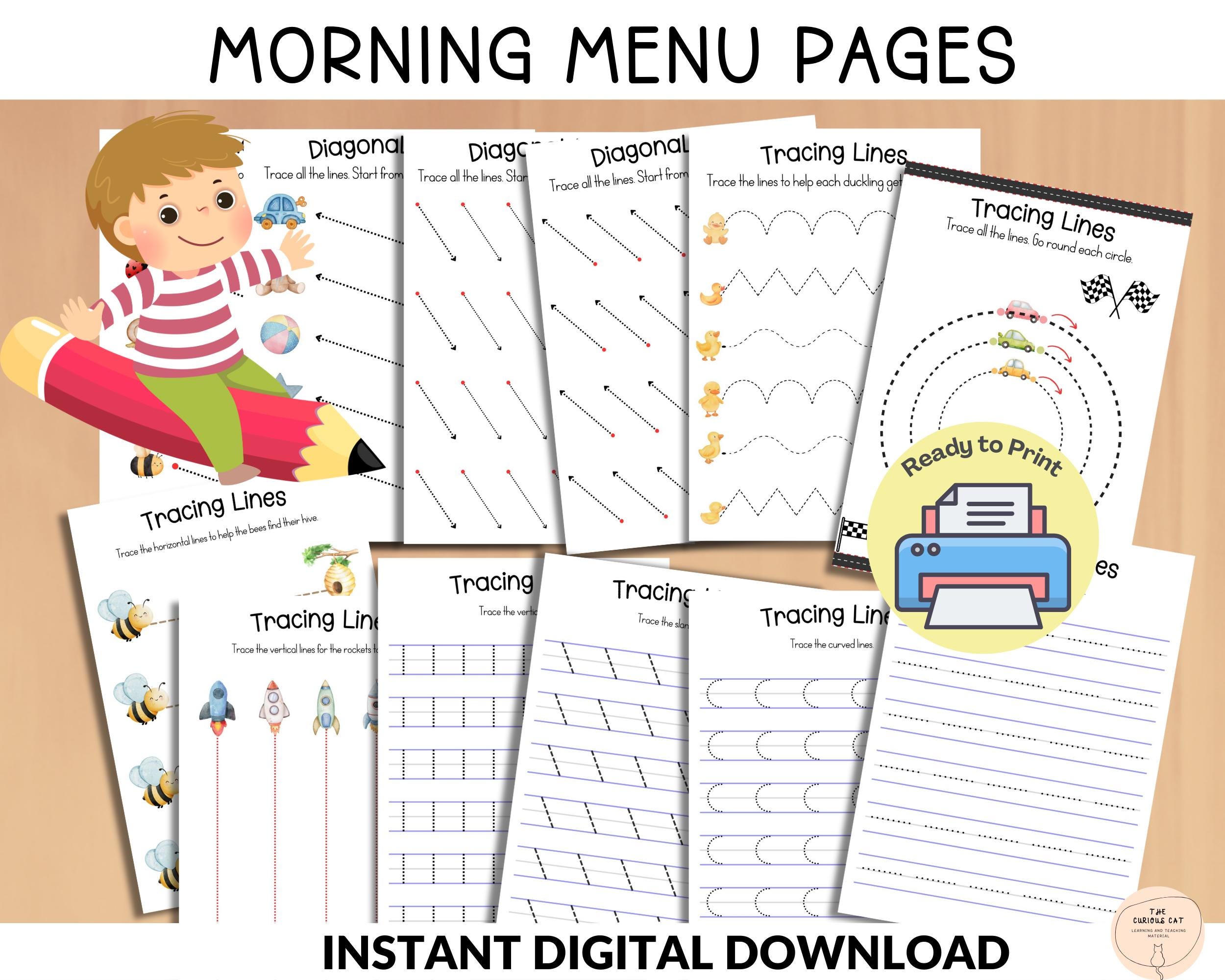 100 Pages Morning Menu Printable for Toddlers and Pre-schoolers ...