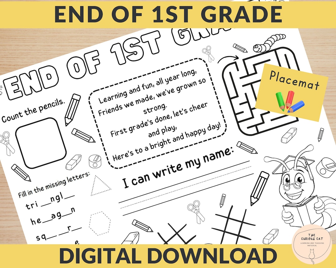 Graduation 1st Grade Worksheet, End of School Year Activity Printable ...