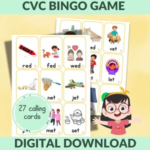Kindergarten Phonics Game, Printable Bingo Cards & Games, Phonemic ...