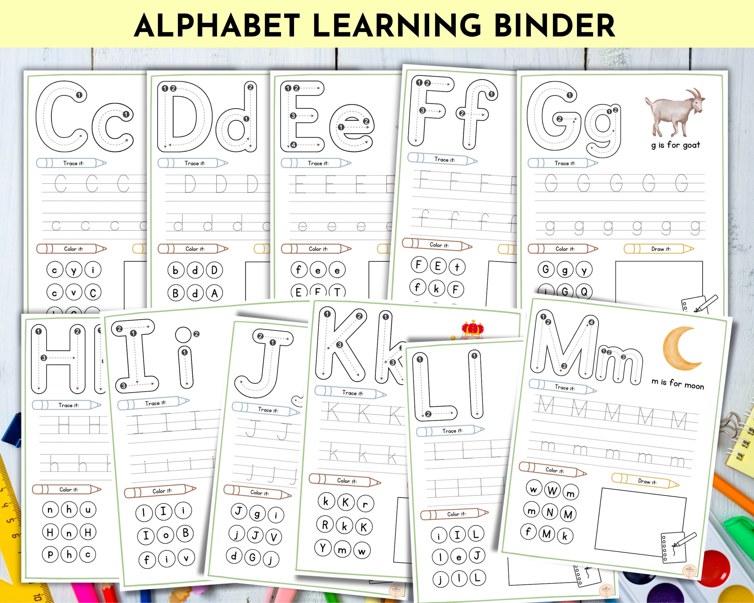 Alphabet Busy Book, ABC Learning Binder With Beginning Sounds for ...