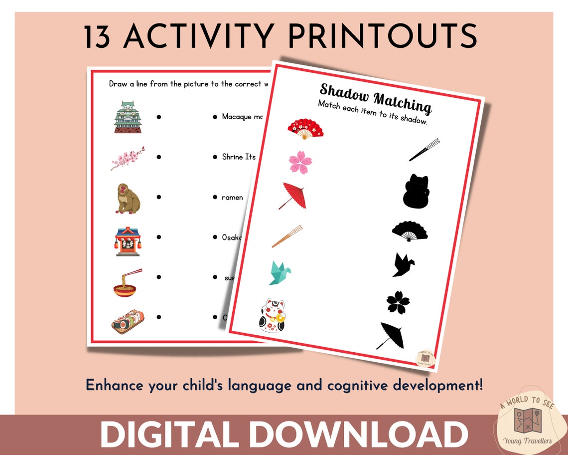 Japan Worksheets, Learning & Travel Printable for Children Kids ...