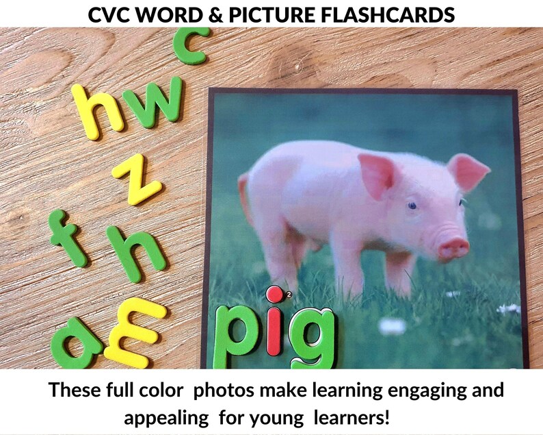 Phonics Printables, Word Picture Flashcards, CVC Cards, Literacy Center ...
