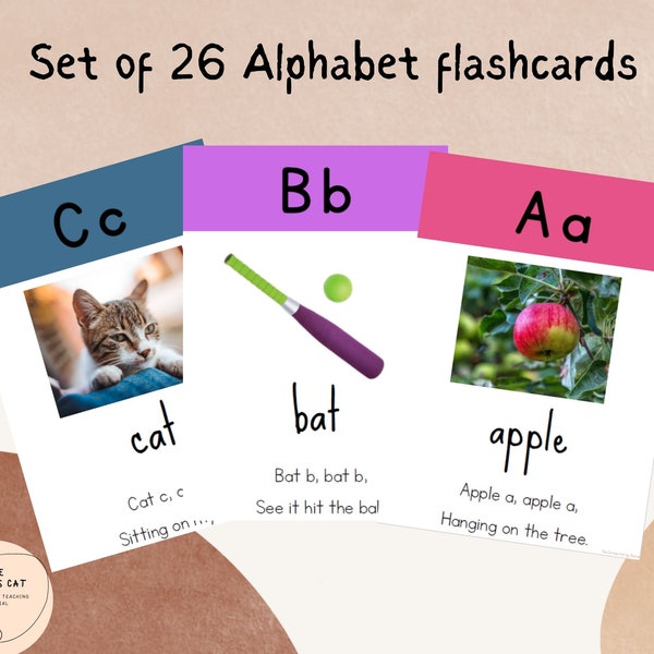 Alphabet Flashcards - Etsy
