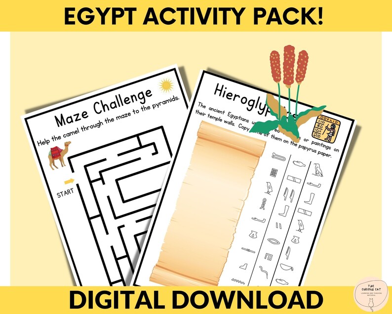 Egypt Adventure Activity Pack: Engaging Worksheets for Young Explorers ...