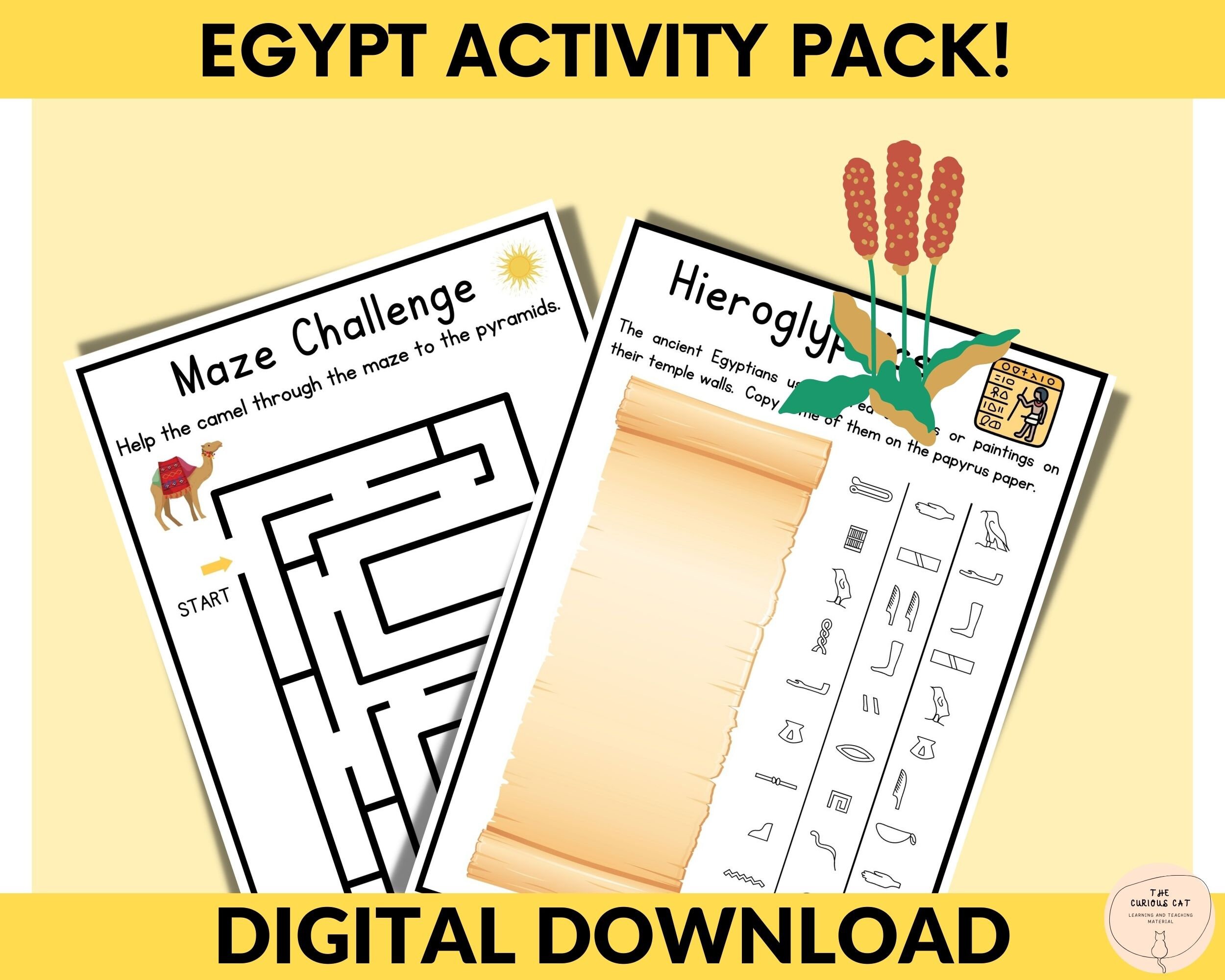 Egypt Adventure Activity Pack: Engaging Worksheets for Young Explorers ...