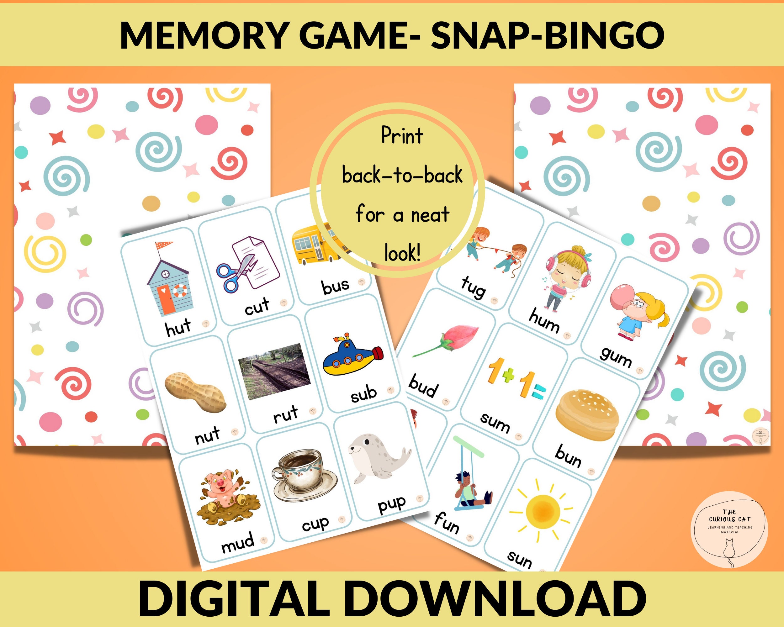 Phonics CVC for Kindergarten, Daycare Literacy CVC Bingo and Card Games ...