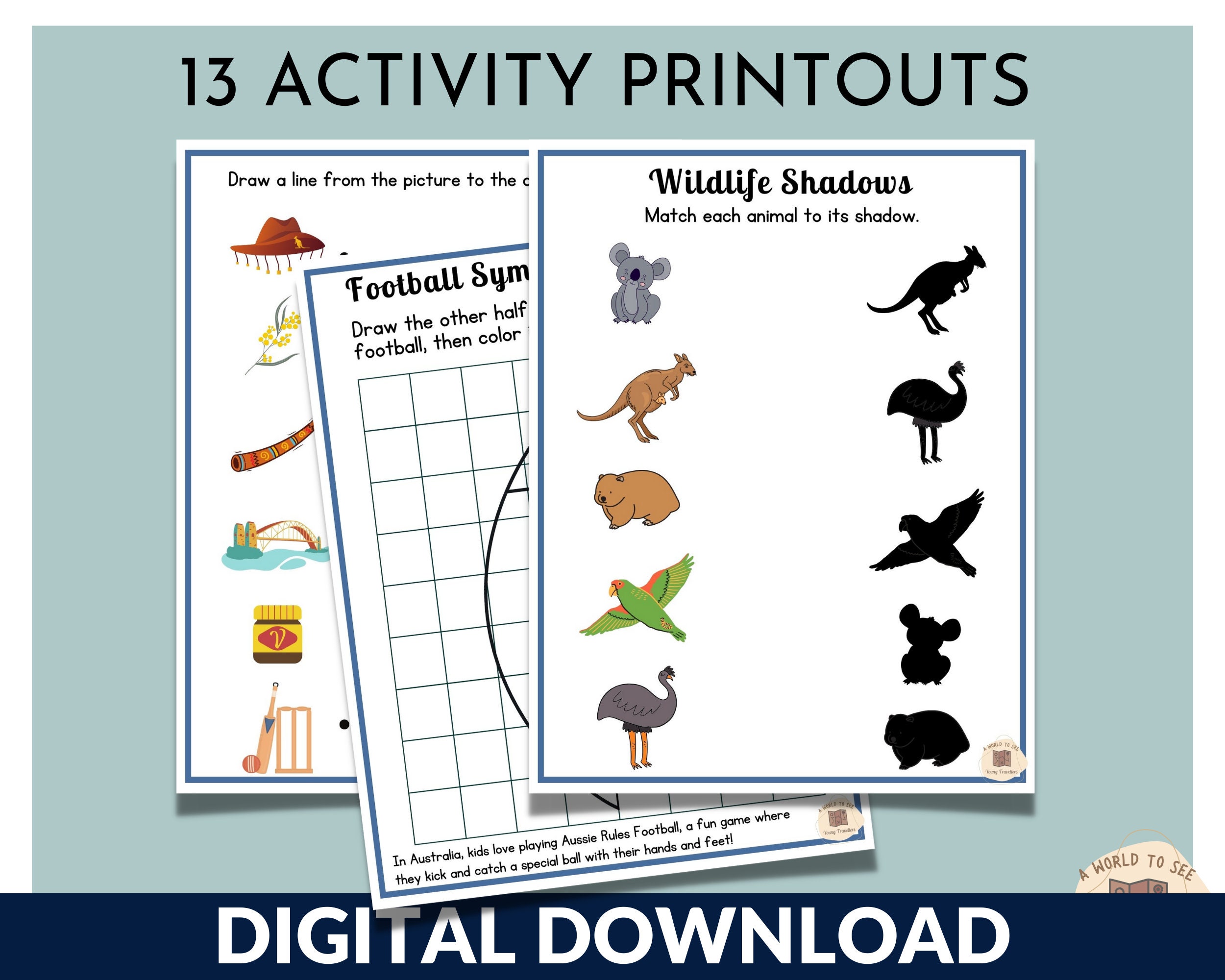 Country Study Printable, Travel Activity, Australia Learning & Travel ...