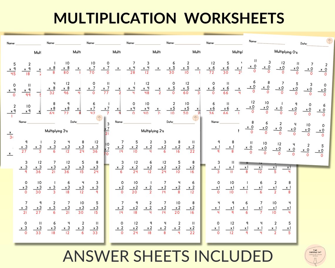 Multiplication Worksheets, 30 Multiplication Printouts for 2nd Till 5th ...