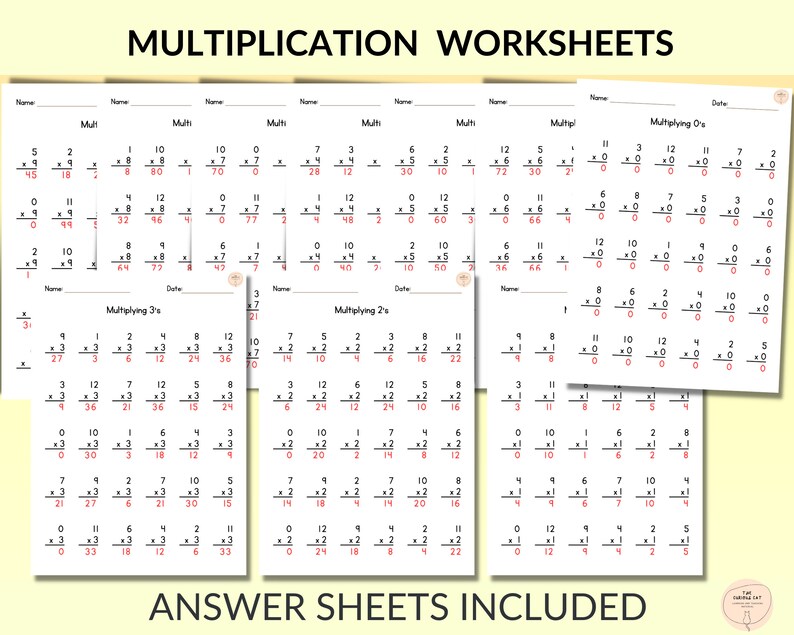 Multiplication Worksheets, 30 Multiplication Printouts for 2nd Till 5th ...