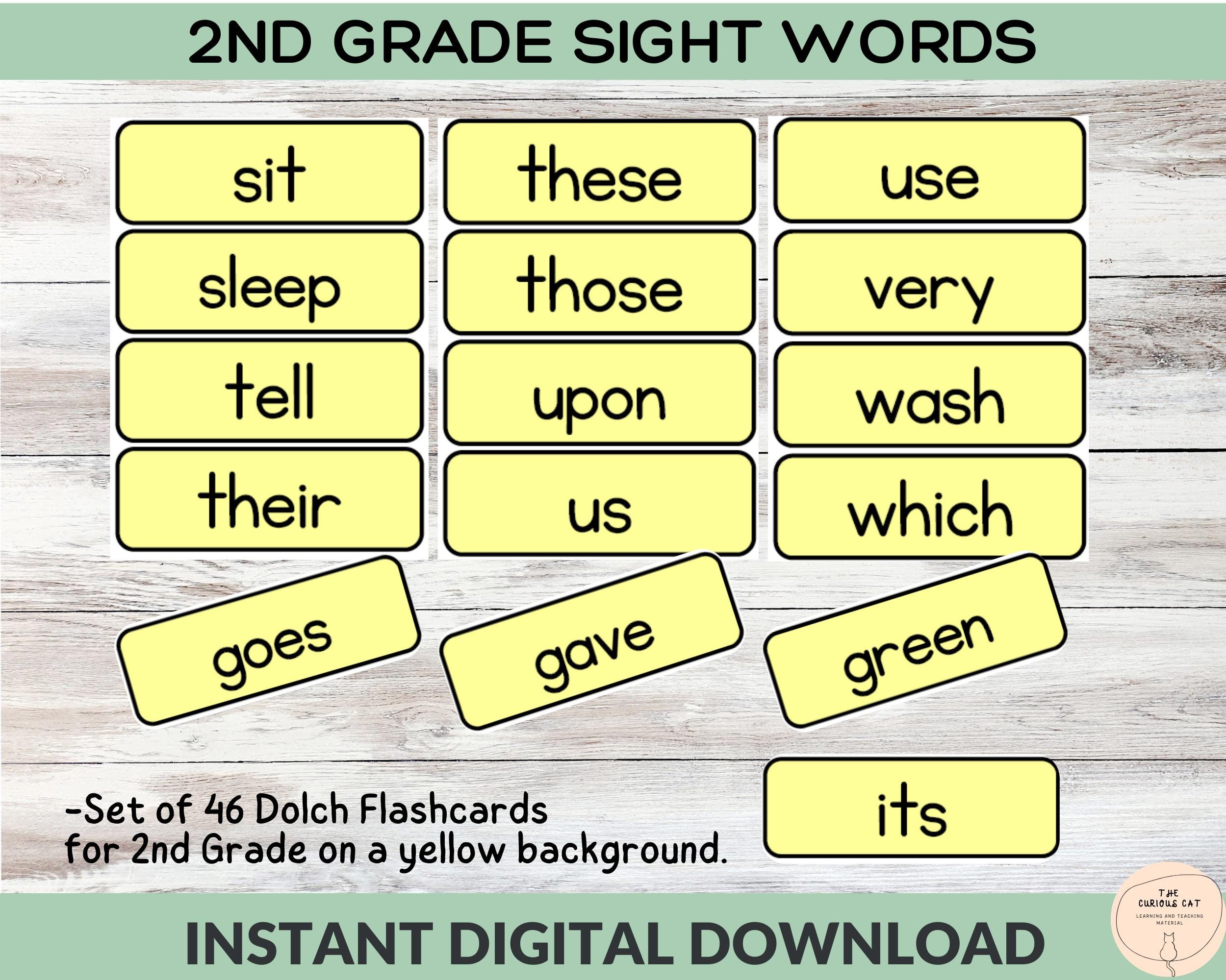 2nd Grade Sight Words, Dolch Sight Words Flashcards, Wordlists ...