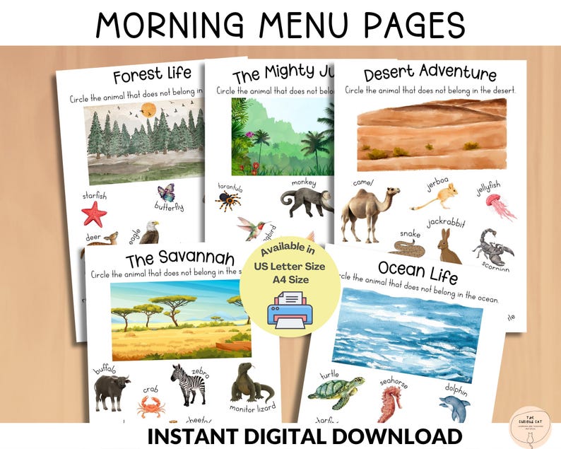 100 Pages Morning Menu Printable for Toddlers and Pre-schoolers ...
