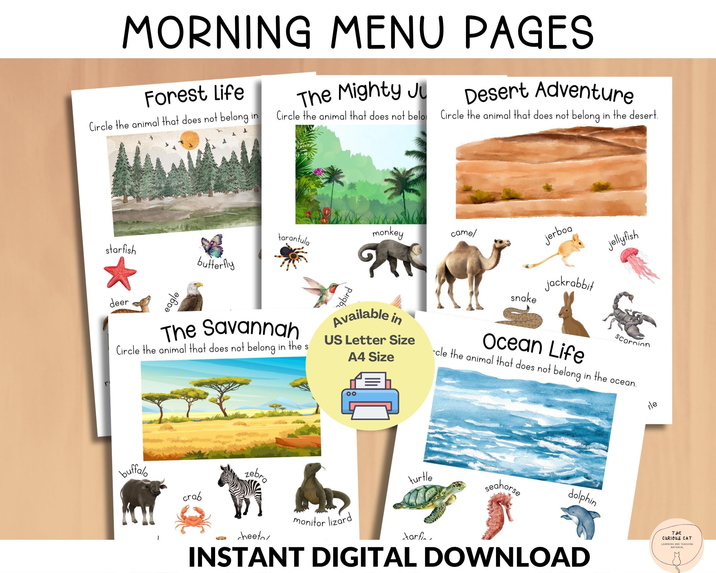 100 Pages Morning Menu Printable for Toddlers and Pre-schoolers ...