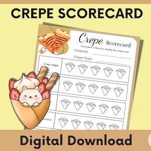Kids Worksheet, Crepe Rating Activity, Pajama Party Activity Idea ...