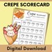 Kids Worksheet, Crepe Rating Activity, Valentine Activity Idea, Cooking ...