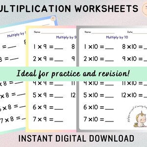 Multiplication Worksheets, Maths Revision, Multiplication Revision ...