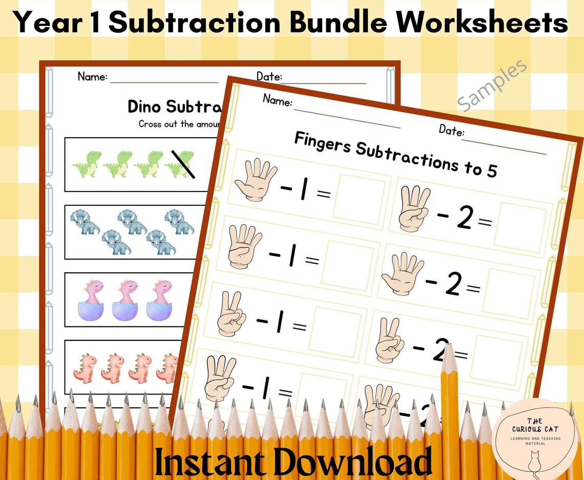 Bundle Subtraction Printables for Year 1/ Subtraction Practice/ Year 1 ...
