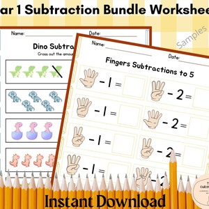 Bundle Subtraction Printables for Year 1/ Subtraction Practice/ Year 1 ...