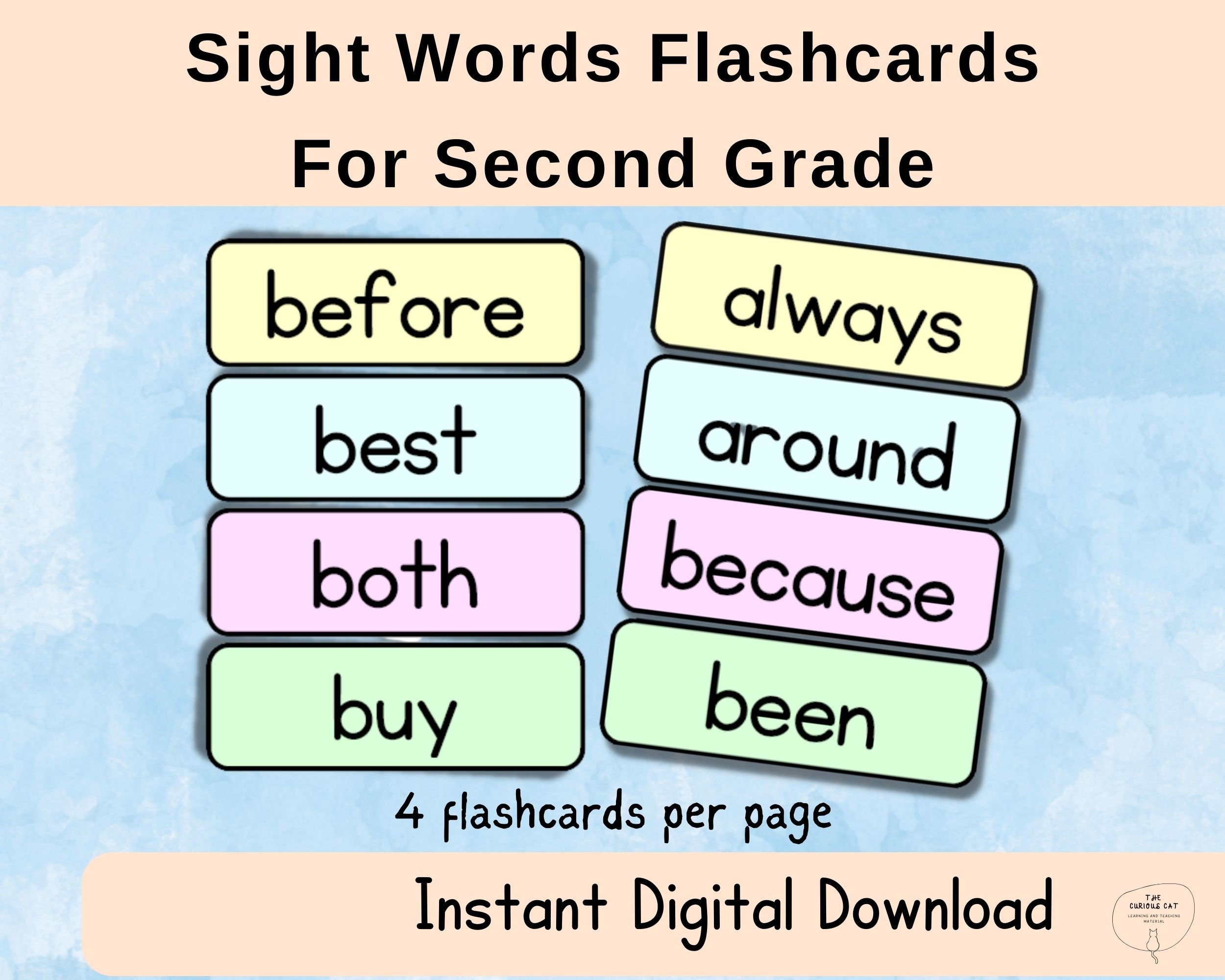Sight Words Printable Flashcards, 2nd Grade Reading Skills, High ...
