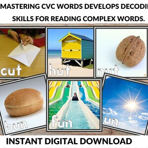 Phonics Printables, Word Picture Flashcards, CVC Cards, Literacy Center ...