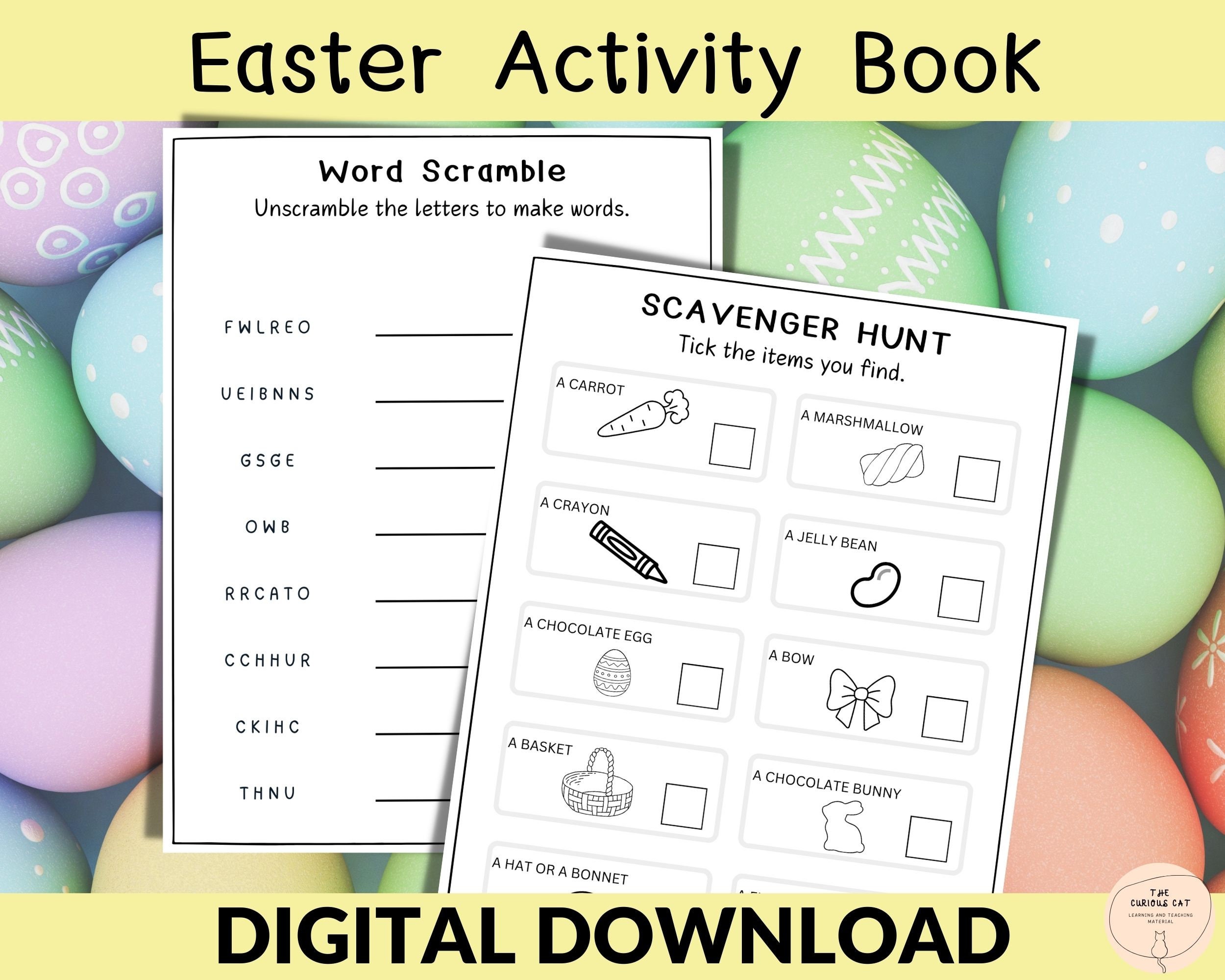 Easter Activity Book for Kids, Activities for Kids, Coloring Pages ...