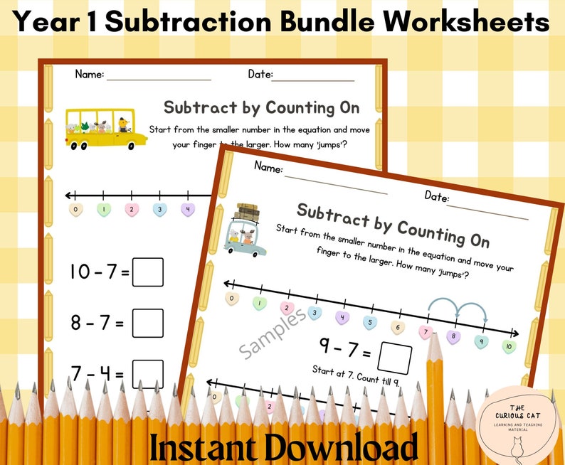 Bundle Subtraction Printables for Year 1/ Subtraction Practice/ Year 1 ...