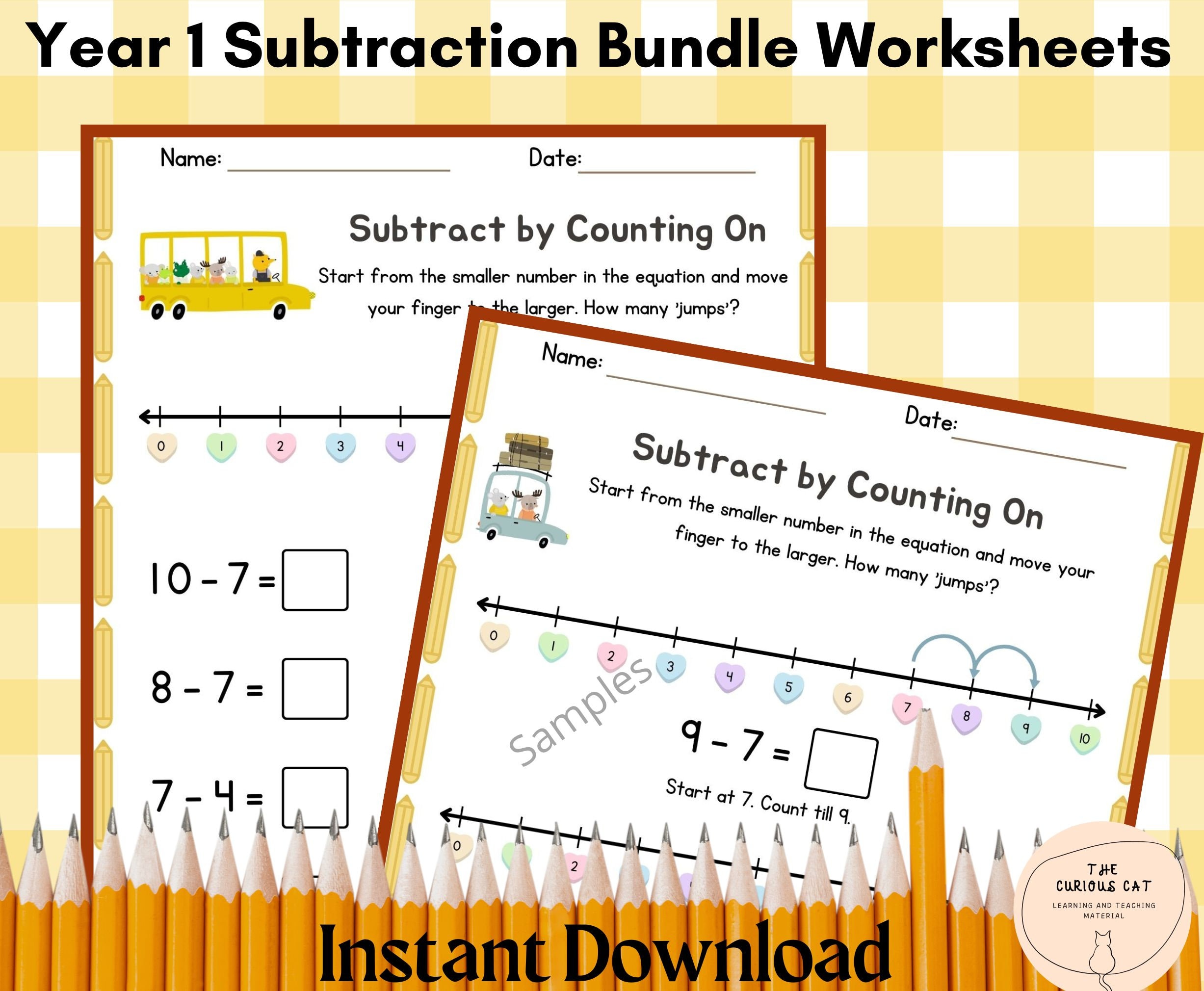 Bundle Subtraction Printables for Year 1/ Subtraction Practice/ Year 1 ...