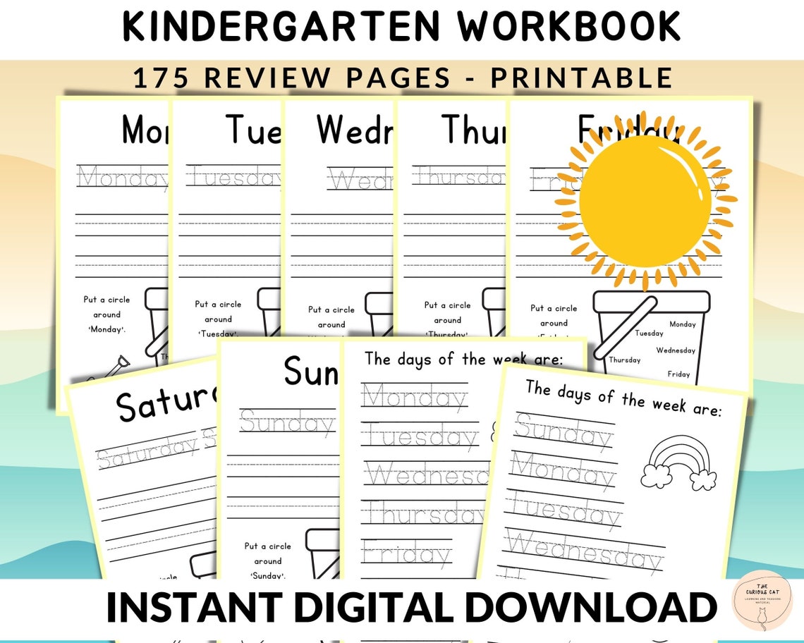 Printable Kindergarten Summer Workbook, Educational Activities for ...