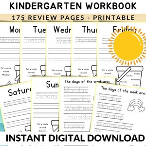 Printable Kindergarten Summer Workbook, Educational Activities for ...