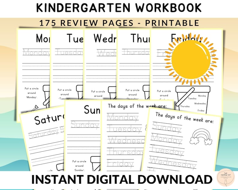 Printable Kindergarten Summer Workbook, Educational Activities for ...