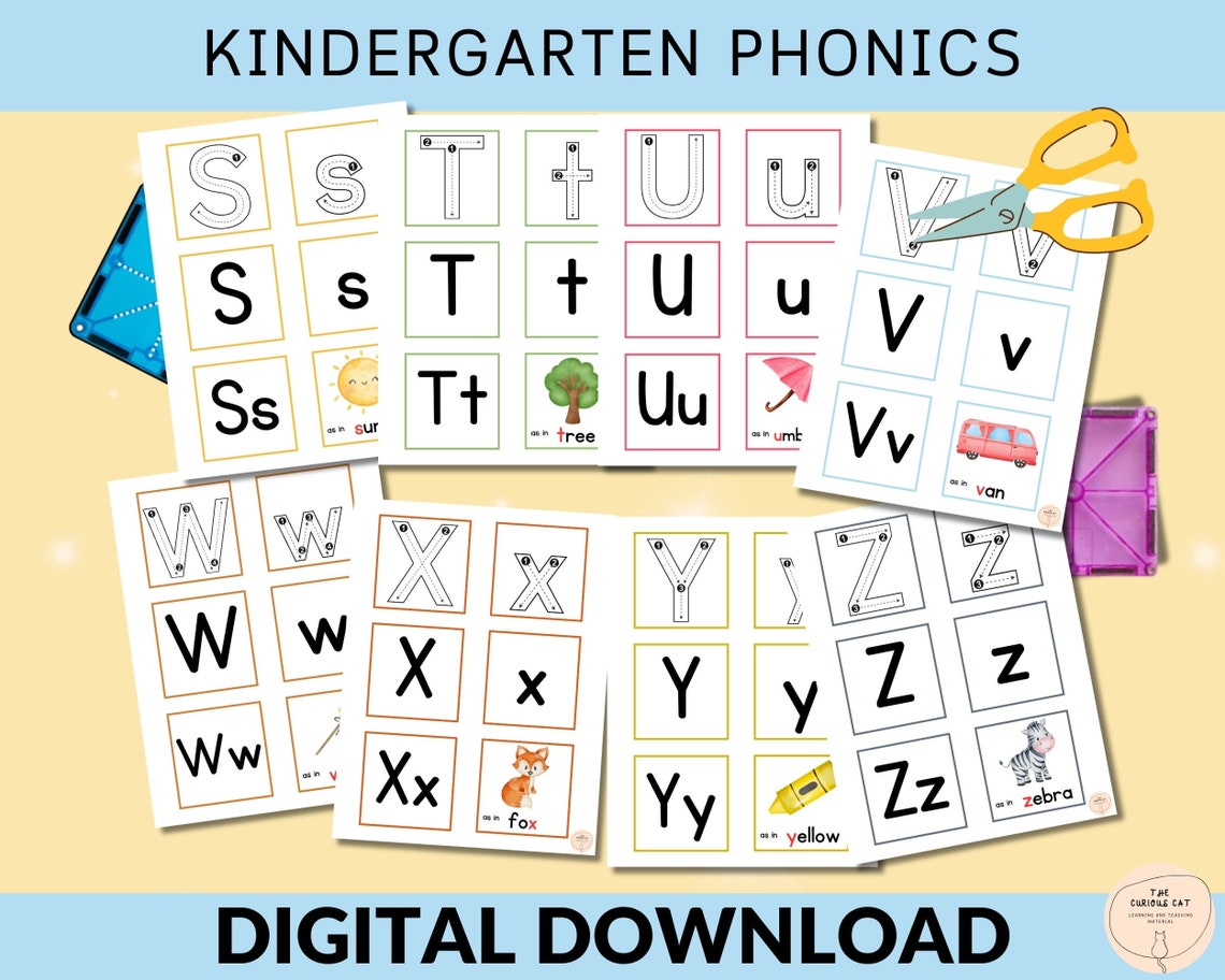 Phonics Alphabet Flashcards, Kindergarten Activity Cards, Magnetic ...